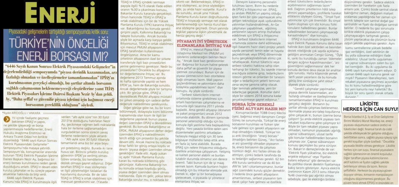 Türkiye’nin Önceliği Enerji Borsası Mı? – Enerji Hukuku Araştırma Enstitüsü